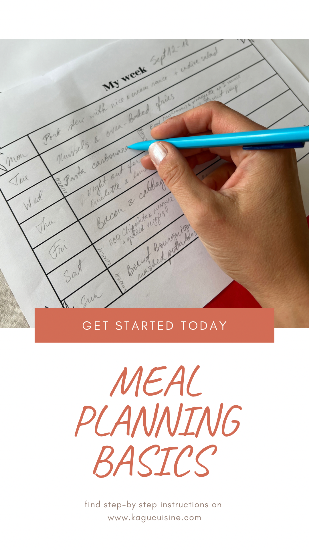 Meal Planning Basics – 7 Simple Steps to Get You Started – KAGU CUISINE